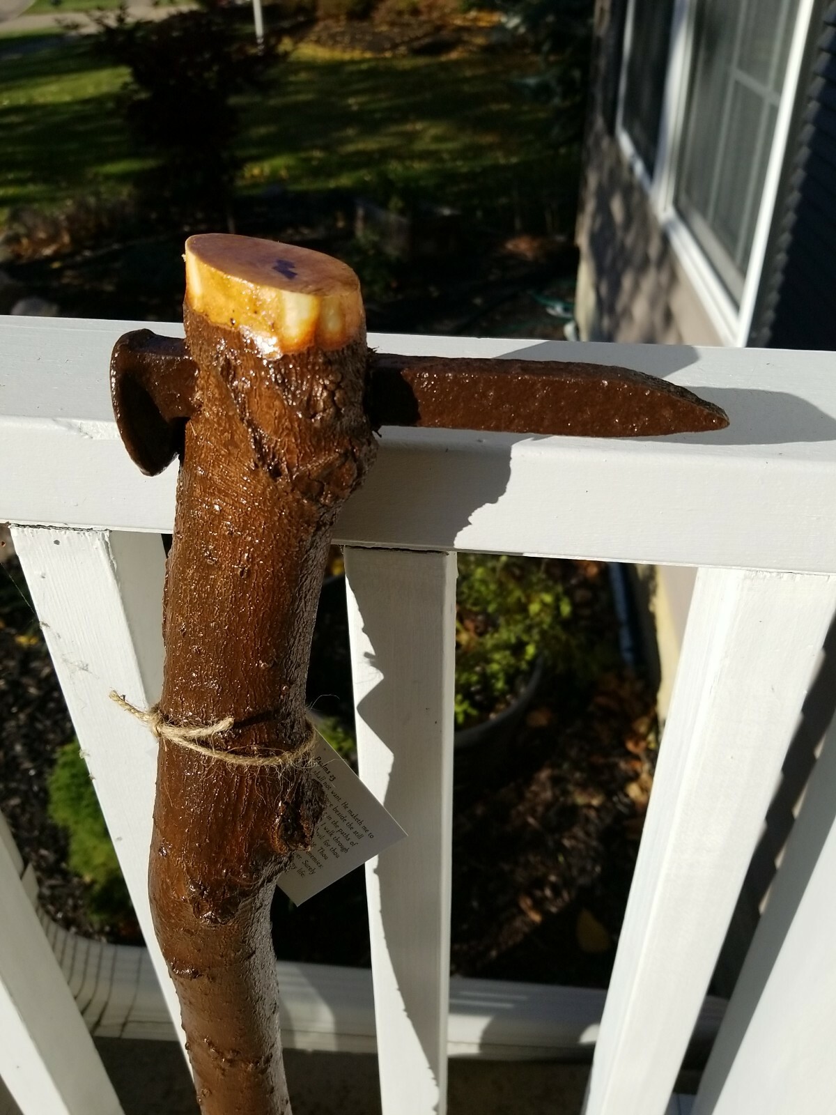 38" Thick Rail Road Spike Shillelagh Celtic Walking Cane Strong Stable ...