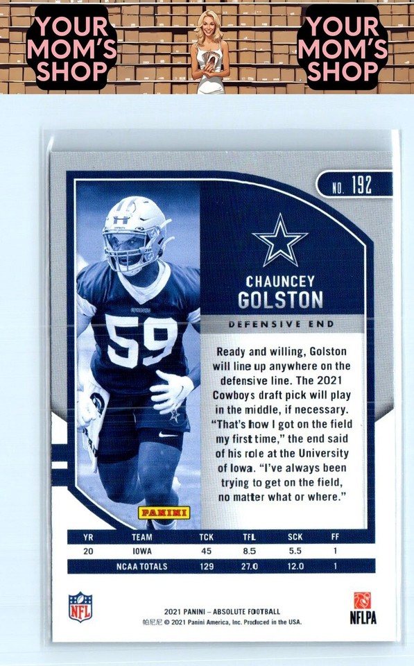 2021 Panini Absolute #192 Chauncey Golston Green ROOKIE CARD RC | eBay