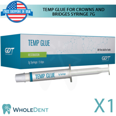 Temp Glue Temporary Cement 7g Crowns Bridges Dental Home Use Emergency ...