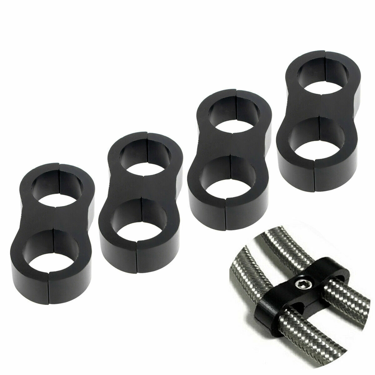 4/12/20Pc Separator Clamp Fitting Connector 6AN 8AN 10AN 12AN Oil Fuel ...