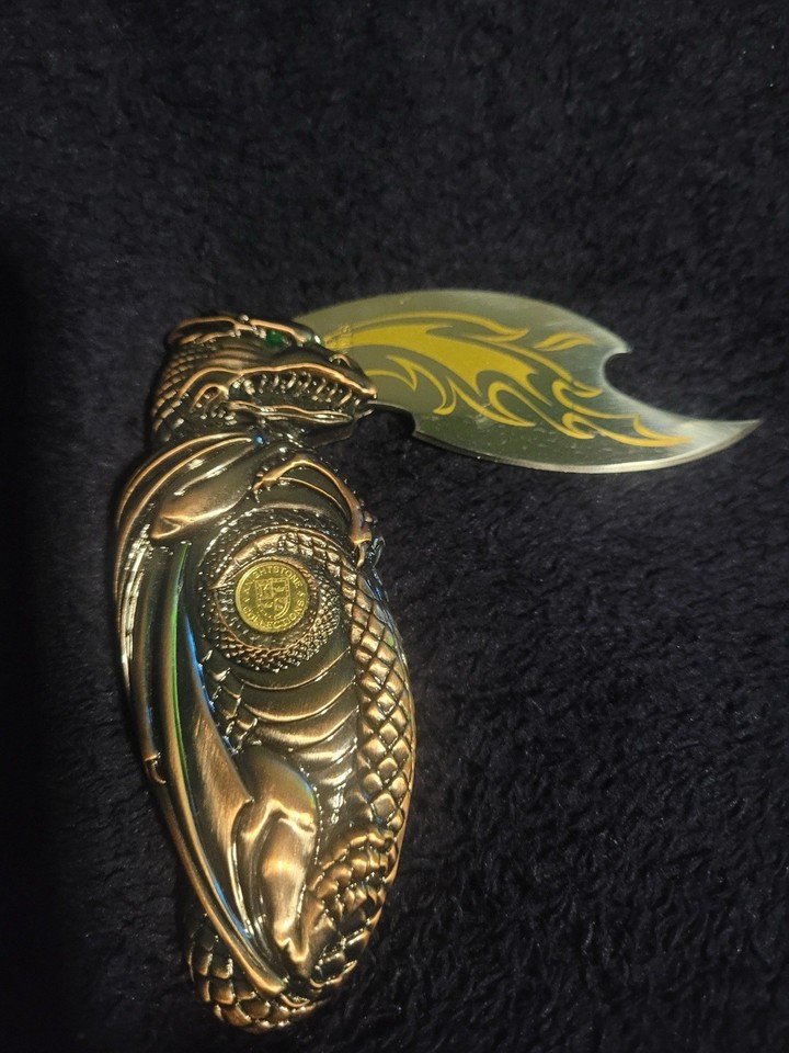 Franklin Mint Collector’s Knife, Boris Vallejo Dragon Fantasy Girl ...