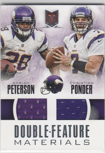 2013 Adrian Peterson Ponder Momentum Feature JERSEY /99 - #12 Vikings ...