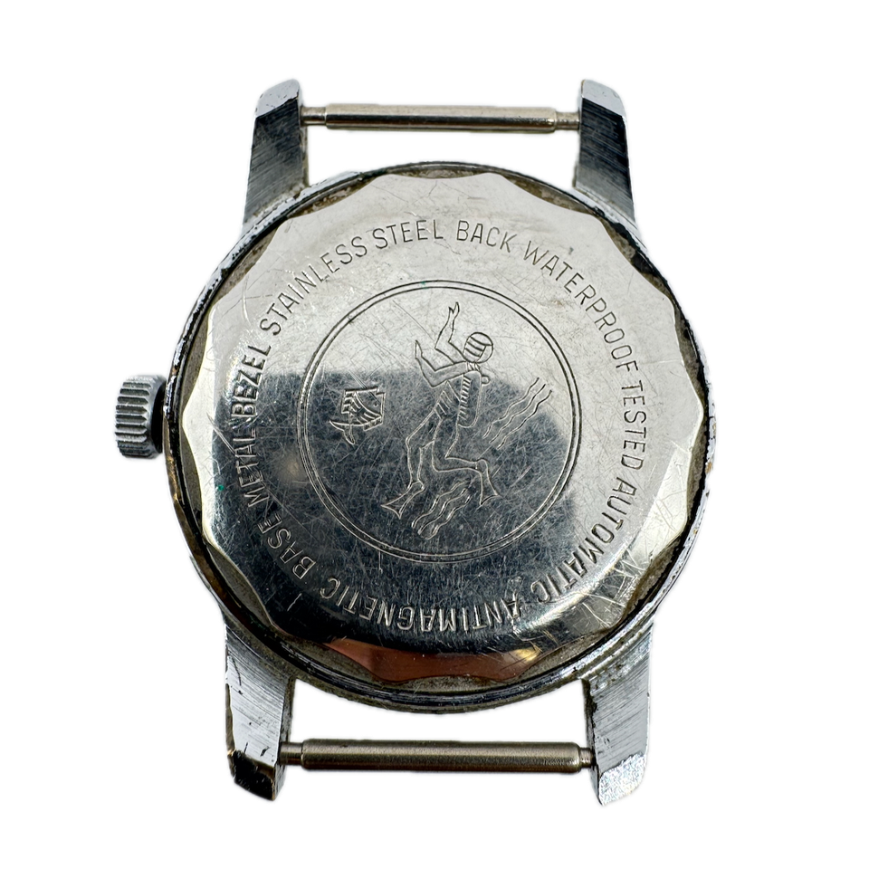 Vintage 35mm Orvin Diver Date Men's Automatic Wristwatch Swiss Steel ...