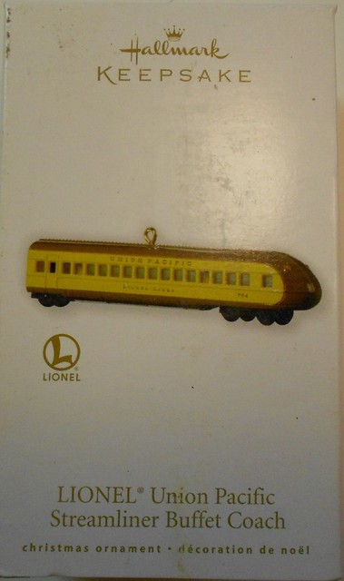 Hallmark Lionel Union Pacific Streamliner Buffet Coach Ornament/Display ...
