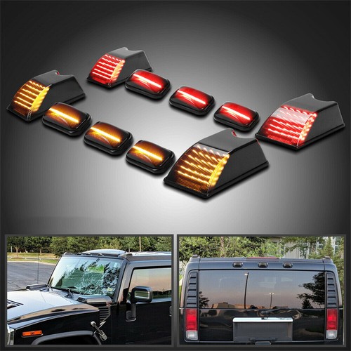2003-2009 Hummer H2 H2 SUT Smoke LED Cab Roof Top Lights Marker Lamps ...
