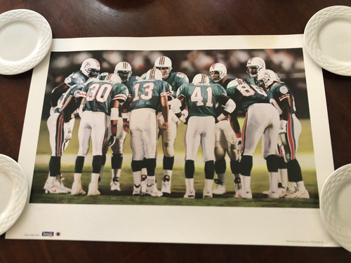 Vintage Miami Dolphins LTD Print The Huddle Featuring Dan Marino 726/ ...