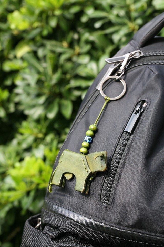 Leather Elephant Keychain, Charm for Women's Purse & Bags | Handmade ...