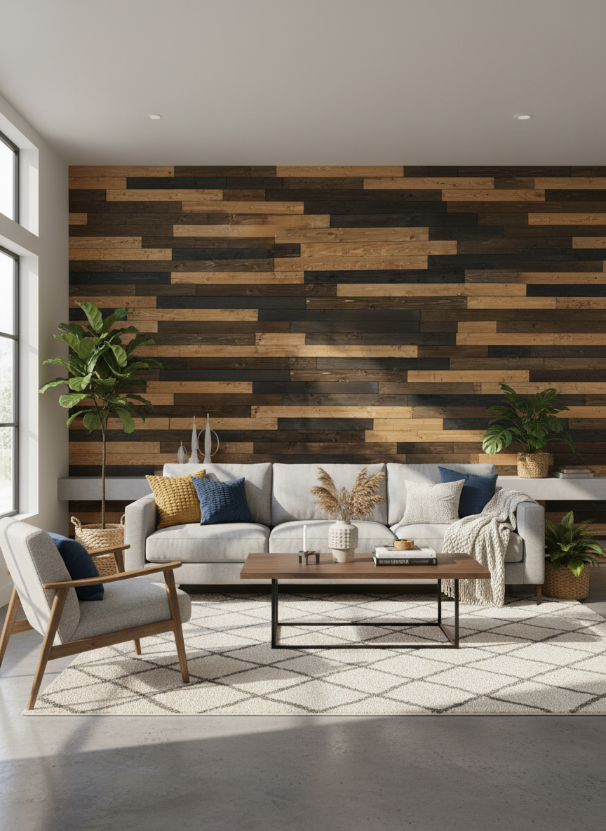 Wood Slat Wall Panels | Wood Paneling For Wall | DIY Accent Wall | 13 ...