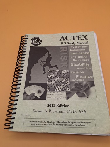 Actex Exam Manual P/1 Study Manual. 2012 Edition | eBay