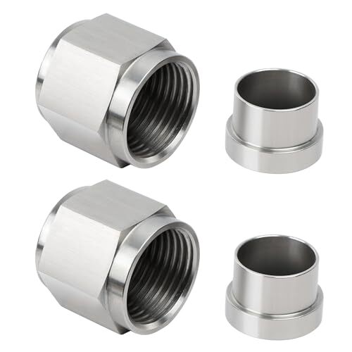 3AN Female Hardline Tube Nut and Sleeve Fitting Stainless Steel for 3/ ...