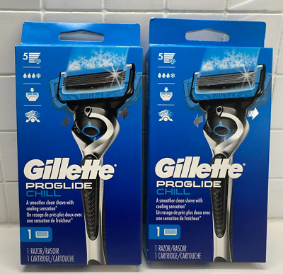 Gillette Proglide Chill Men's Razor, Handle and 1 Blade Refill - NEW ...