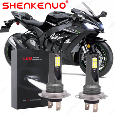 For Kawasaki Ninja ZX10R 2004-2005 2011-16 - 2x LED Headlight H7 Bulbs ...