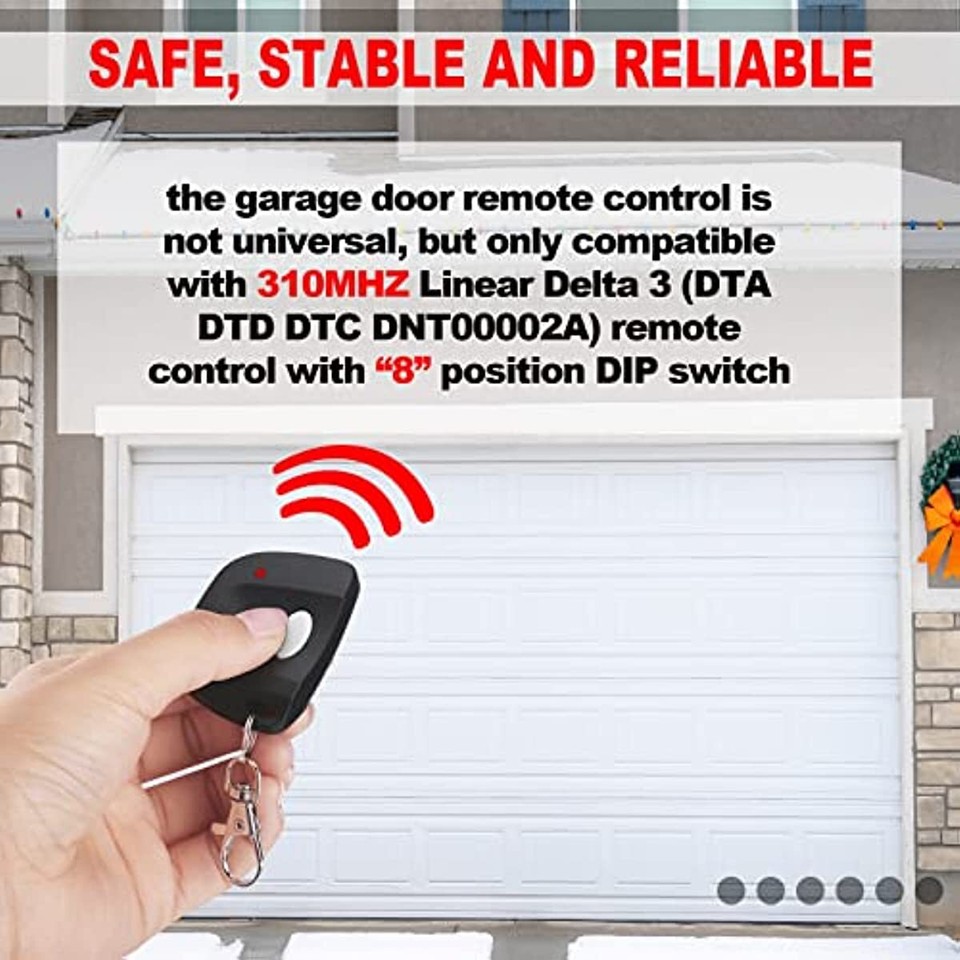 4 Pack For Linear Delta 3 8 Dip Switch 310 MHz Garage Door Opener ...