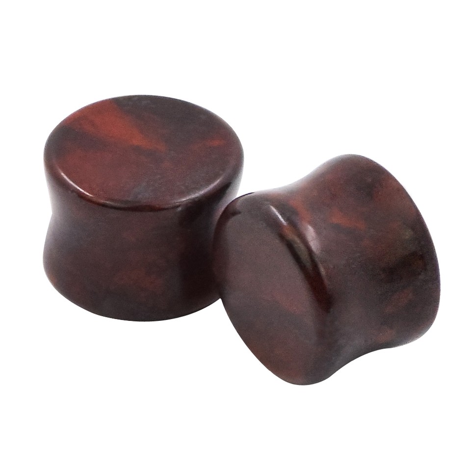 PAIR Organic Natural Stone Ear Gauges Ear Plugs Double Flared Piercing ...