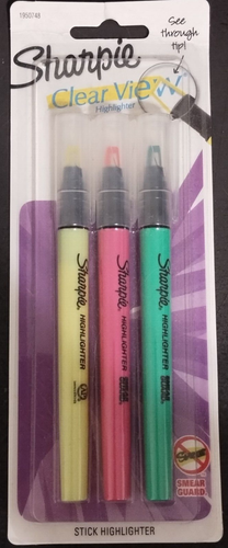 Sharpie Clear View Stick Highlighter, Narrow Chisel Tip, Assorted ...