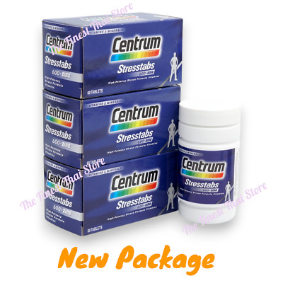 Centrum Stresstabs 600+ Zinc , Vitamins & Minerals 60 Tablets pack of 3 ...