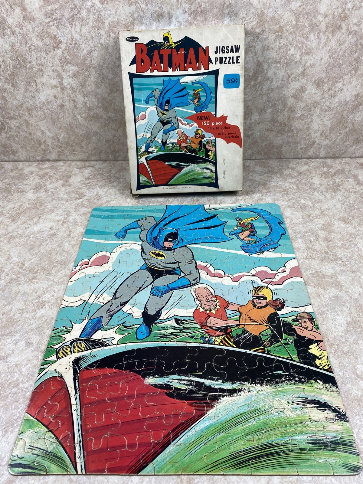 Complete Vintage 1966 Whitman Batman Jigsaw Puzzle 150 Pieces Comic ...