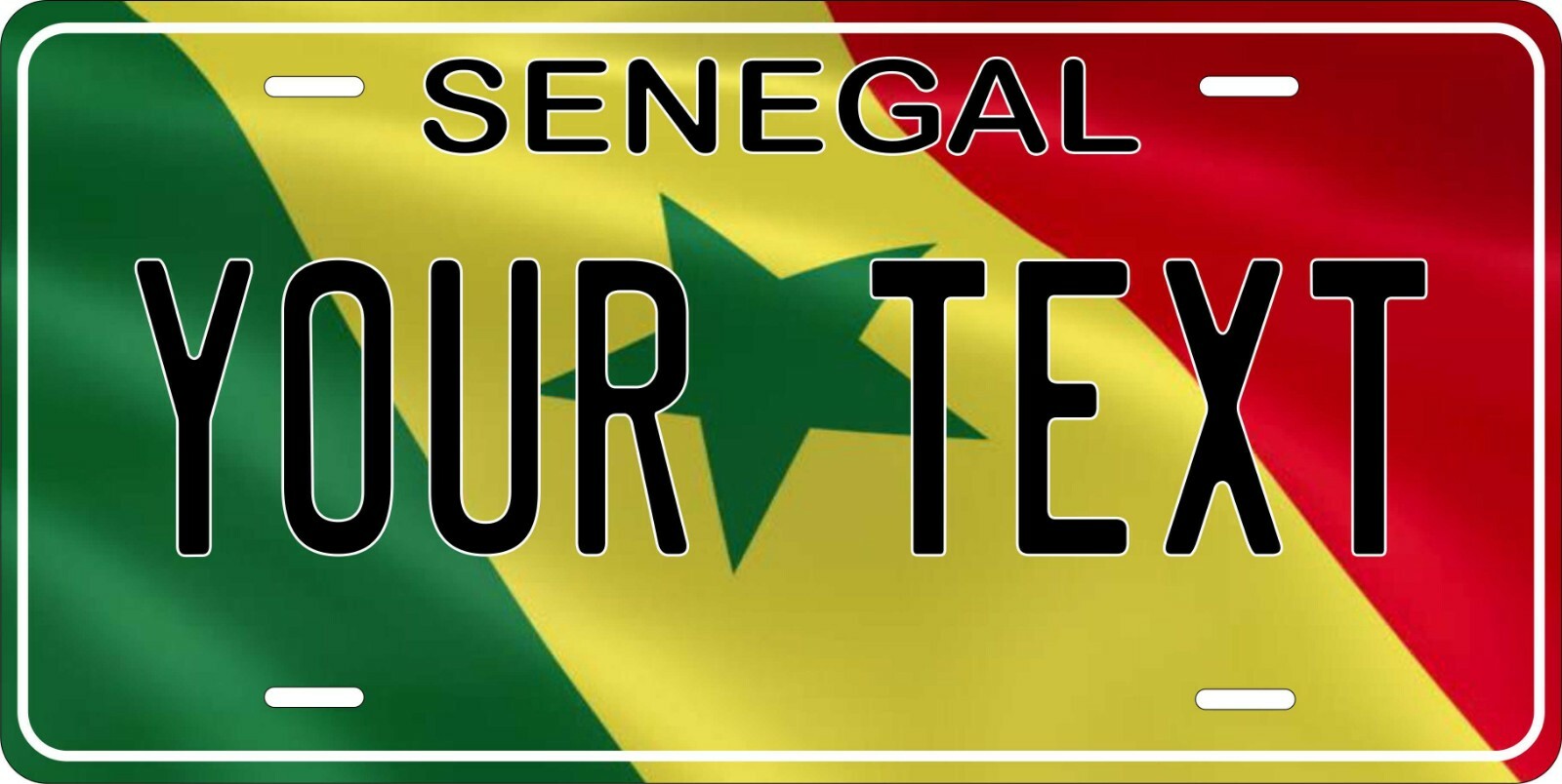 Senegal Flag 2 License Plate Personalized Custom Auto Bike Motorcycle ...