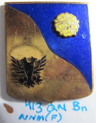 Army crest cb DUI DI 413th QUARTERMASTER BATTALION qm bn Nhm Foreign ...