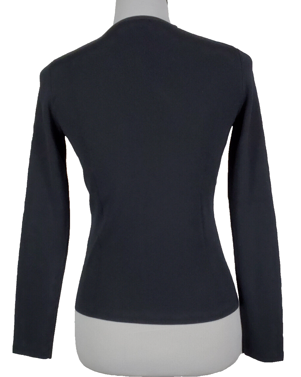 MINT! ~ VTG~VENINI~Womens XS ~Black Nylon & Rayon V-Neck L/S Button-Up ...