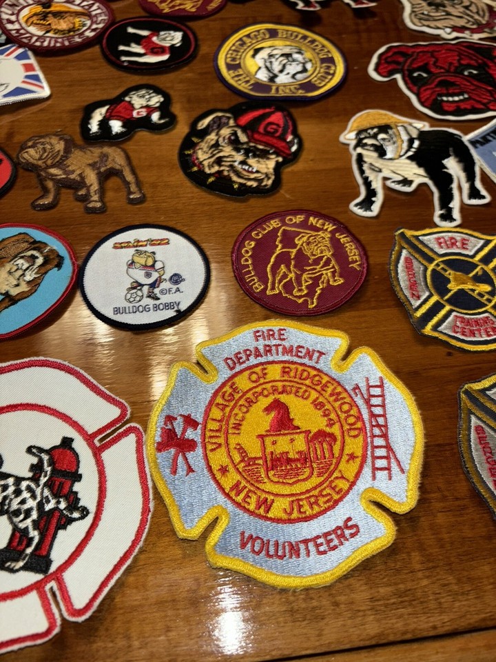 Vintage Lot Fire Mack Truck Patches Nj Ga Bulldog Military Club ...