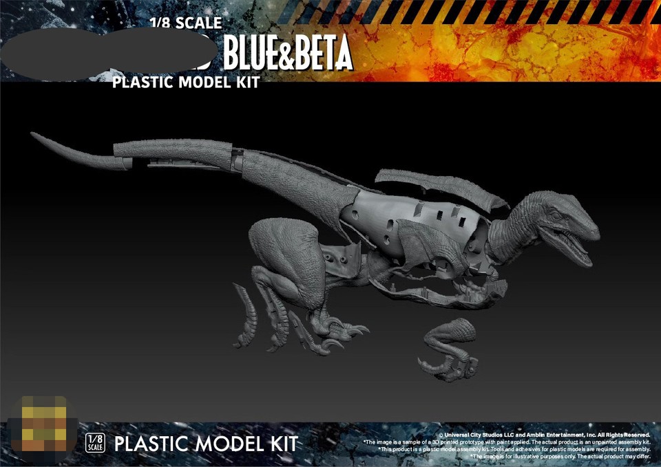 X-PLUS Velociraptor Blue and Beta Dinosaur Plastic Model Kit 411 ...