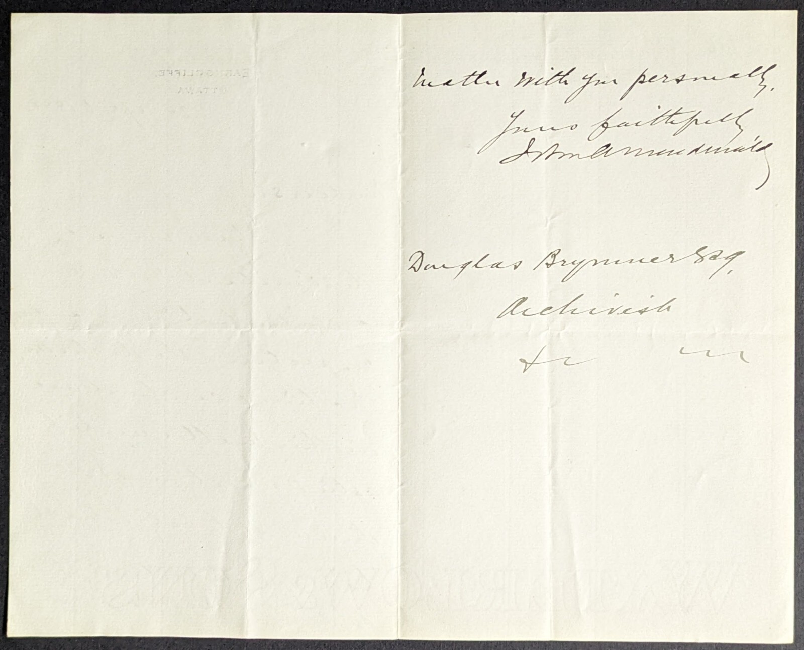1888 Sir John A MacDonald Handwritten Signed Letter Canadian Prime ...