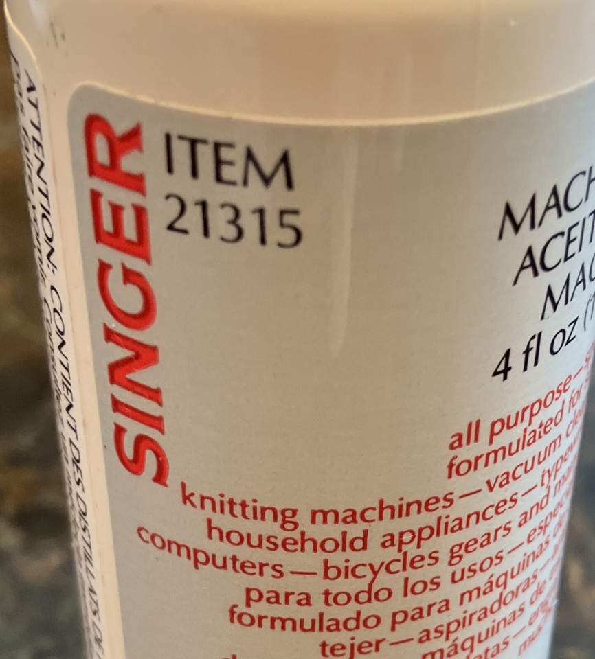 Singer All Purpose Sewing & Knitting Machine Oil 4 fl. oz. Bottle U.S.A ...