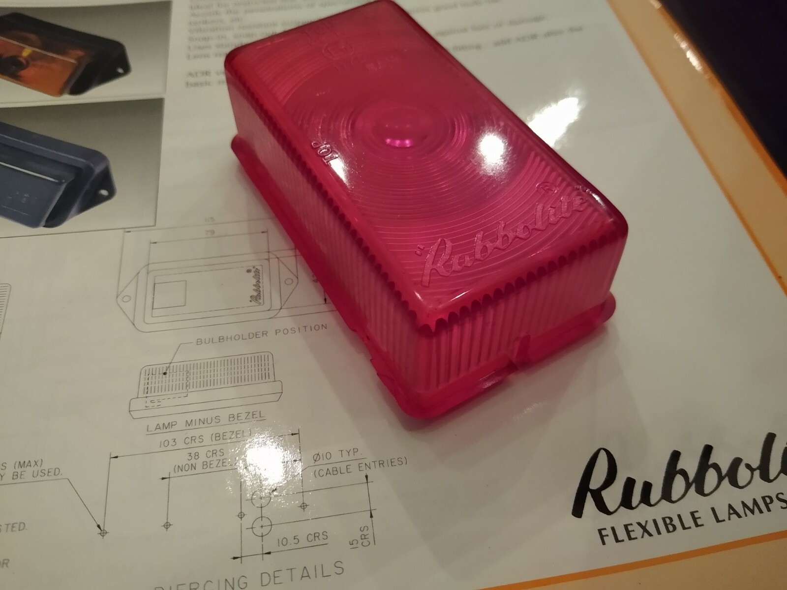 No. 7534 RED LIGHT LENS - FITS: RUBBOLITE MODEL 550 SIDE MARKER ...