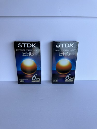 Lot of 2 TDK EHG Ultimate Performance 6hrs T-120 Blank VHS Tapes New ...