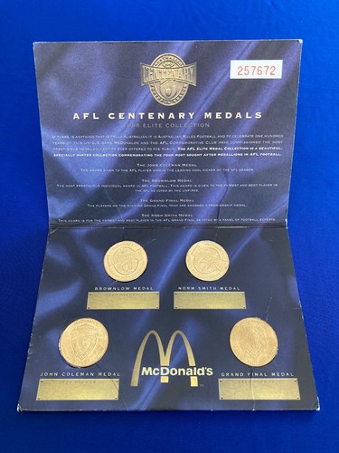 AFL 1996 McDONALD'S CENTENARY MEDALS (MEDALLION) SET OF 4 (NUMBER ...