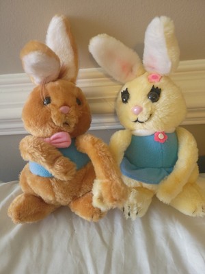 Vintage Interlocking Stuffed Animal Bunnies 10 inches tall | eBay