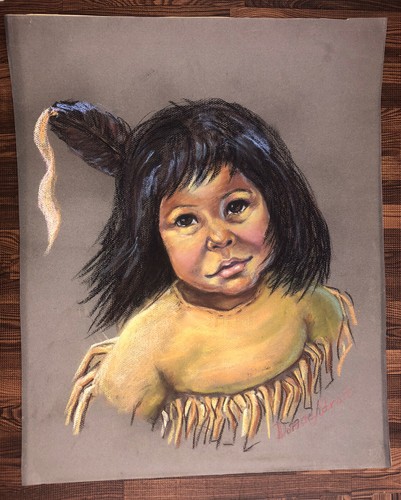 Pastel Drawing Painting By Native American Cherokee Dorothy May Strait ...