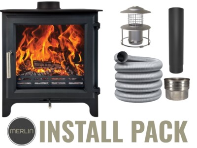 Woodburning Stove Eco Design 5kw Including Complete Flue Liner ...