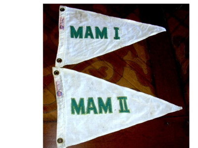 Lot of 2 Vintage Yacht Boat Pennants Ensigns Flags MAM I & MAM II | eBay