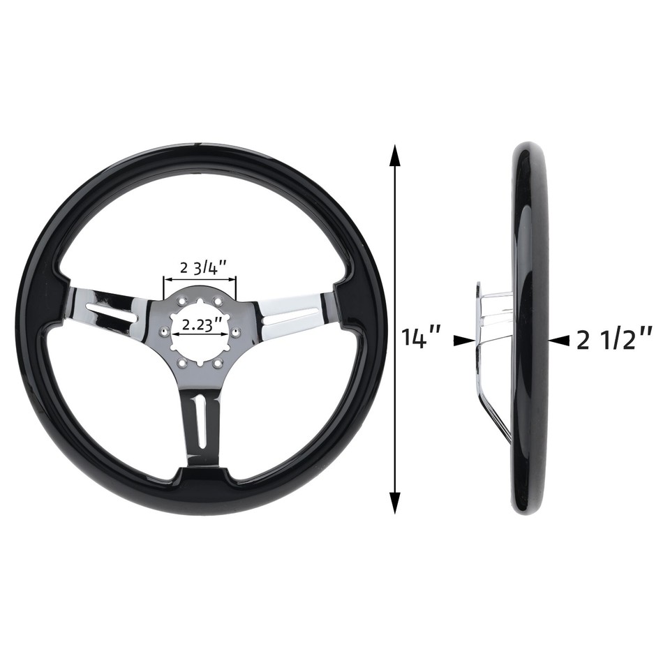 Steering Wheel C2-C3 1963-1982 Corvette Black Ash with Chrome Split ...