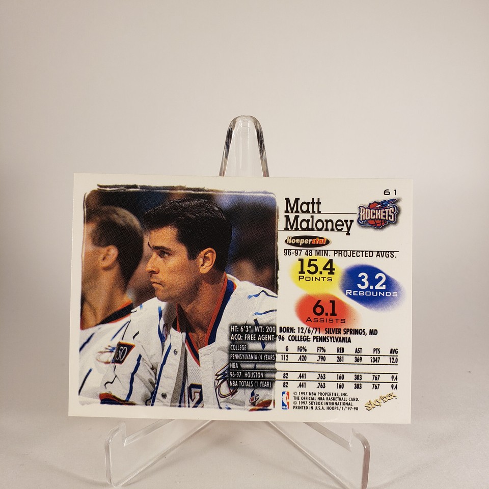 1997 Hoops #61 Matt Maloney Houston Rockets | eBay