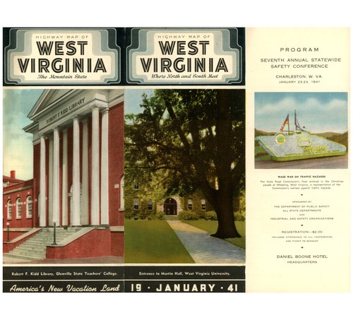 Vintage 1941 (January) West Virginia Official State Highway Department ...