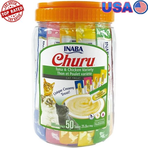 Lickable Cat Treats Grain-Free Creamy Purée Moisture Healthy Snack 50 ...