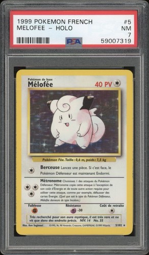 1999 Pokemon FRENCH Unlimited Base Set Mélofée-Clefairy Holo 5/102 PSA ...
