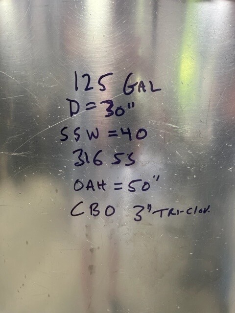 125 Gallon Dixie Mixer 316 Stainless Steel Tank W High Shear Disperser ...