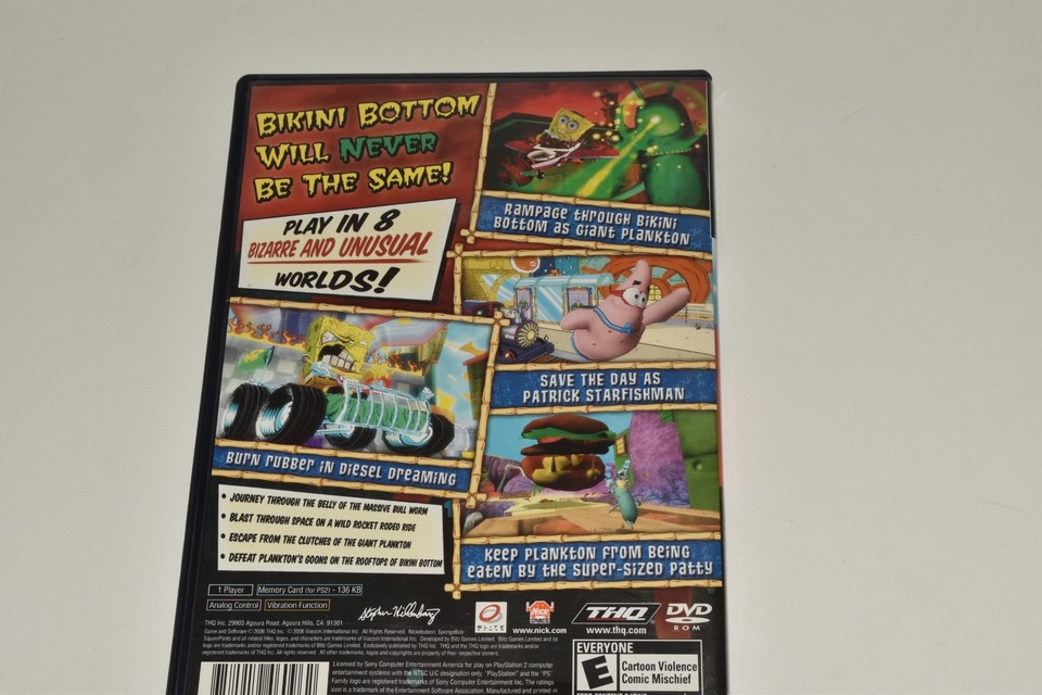 SPONGEBOB CREATURE FROM THE KRUSTY KRAB PS2 Sony PlayStation 2 CIB ...