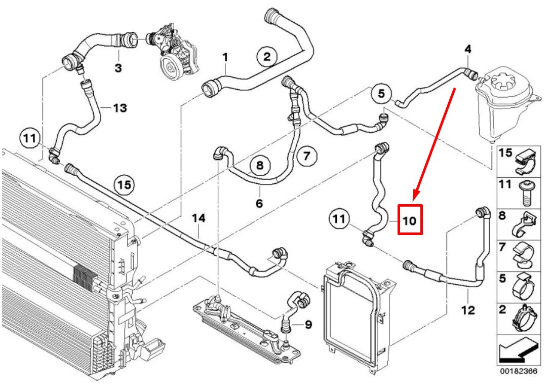 BMW X5 E70 engine coolant hose 17127805599 7805599 NEW ORIGINAL | eBay