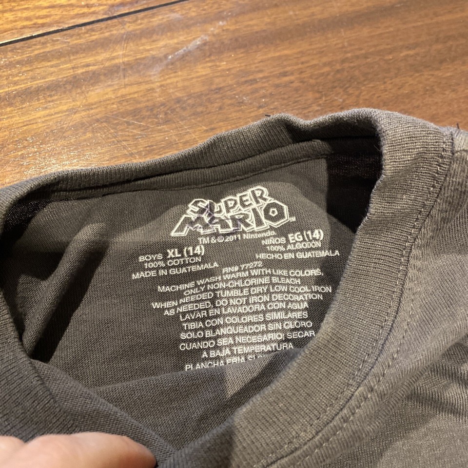 Super Mario Bros. Mario, Luigi Dark Gray Long Sleeve Shirt Boys XLarge ...