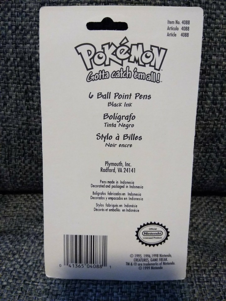 Vintage IN PACKAGE 6 POKEMON BALL POINT PENS 1999 NINTENDO Official | eBay