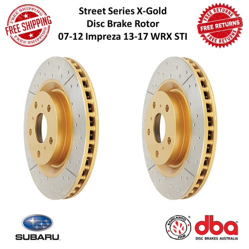 DBA Slotted Drilled Street Rear Brake Rotor Pair For 07-12 Impreza 13 ...