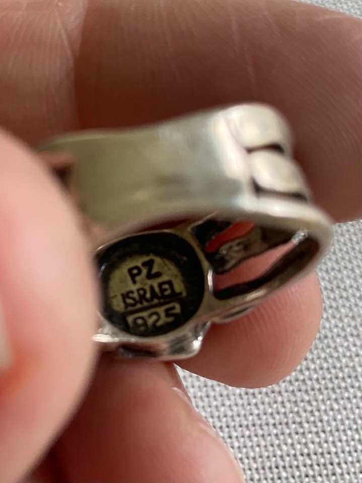 PZ ISRAEL 925 Sterling Silver gemstone ring size 7 Vintage Estate ...