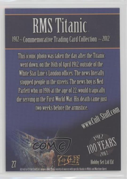 2012 Cult Stuff RMS Titanic 1912-2012 Collection #27 0y59 | eBay