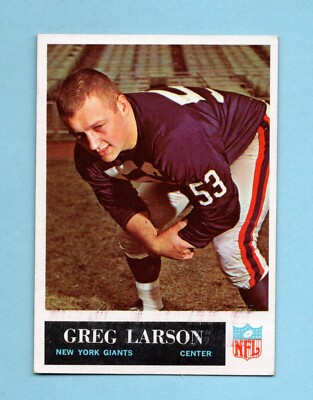 1965 Philadelphia #118 Greg Larson New York Giants Rookie Football Card ...