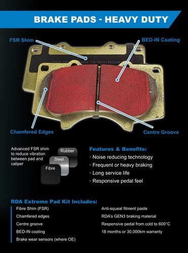 RDA EXTREME HD REAR BRAKE PADS for RENAULT MASTER SRW 2/2010 ONWARDS ...